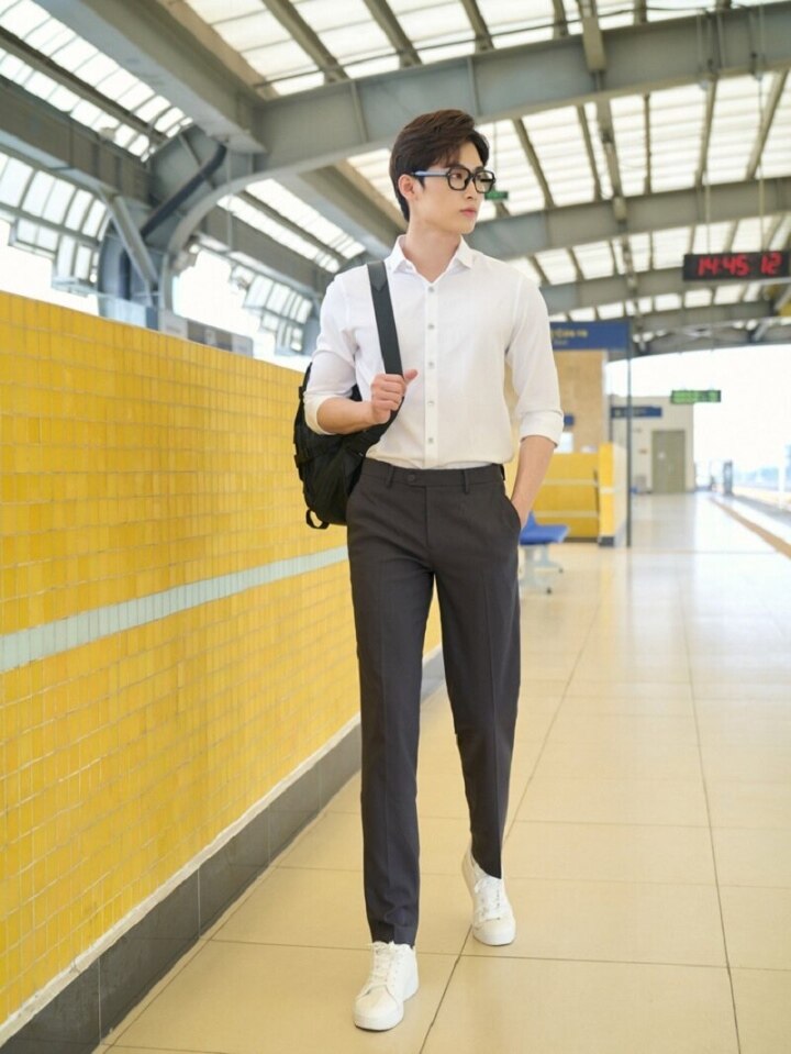 Gợi ý cách phối đồ với quần tây chuẩn style Hàn Quốc