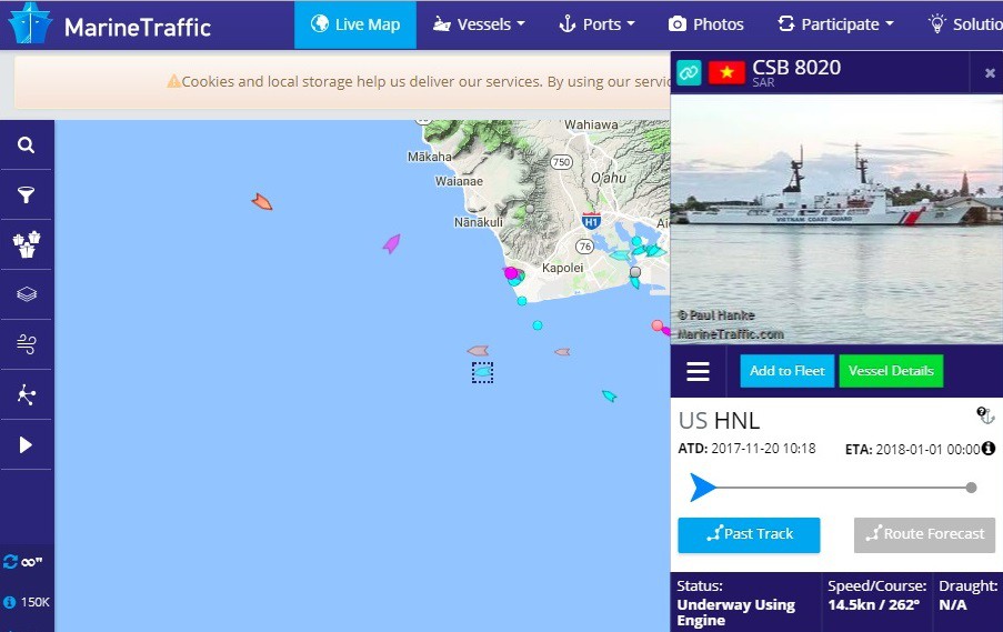 NÓNG: Tàu CSB-8020 Mỹ viện trợ cho VN vượt Thái Bình Dương về nước ...