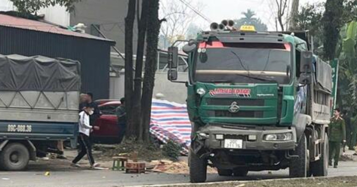 CSGT tử vong trong vụ tai nạn xe ben đâm xe tải tại Thái Nguyên ngày 4 ...
